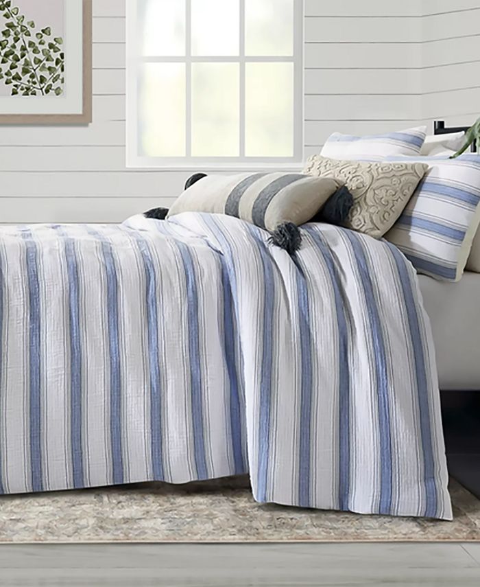 Sunham CLOSEOUT! Stripe King 3 Piece Duvet Set - Macy's