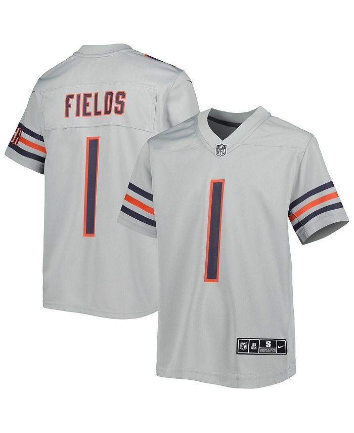 Nike Big Boys Justin Fields Gray Chicago Bears Inverted Game Jersey ...