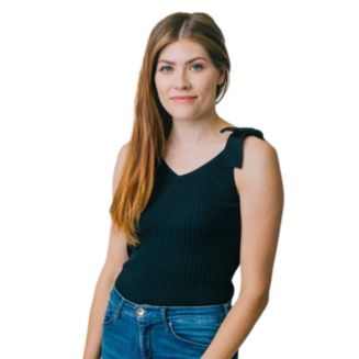 Hope & Henry Women's V-Neck Rib Knit Tank with Bow - Macy's