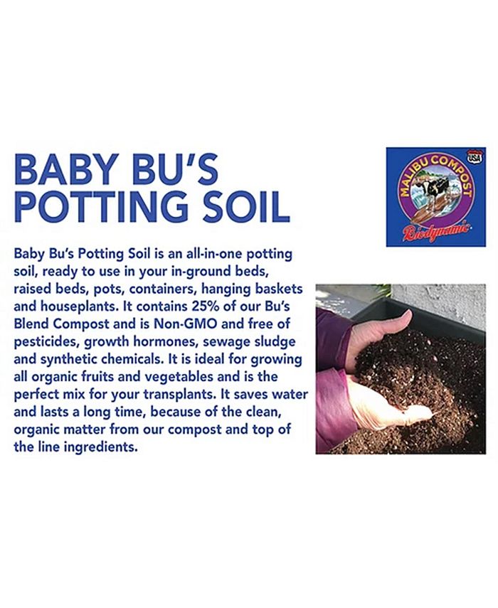 Malibu Compost Baby Bu's Biodynamic Blend Potting Soil - 12 qt - Macy's