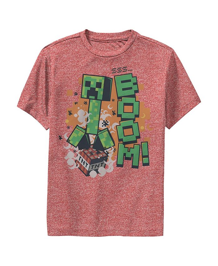 Microsoft Boy's Minecraft Creeper Boom Child Performance Tee - Macy's