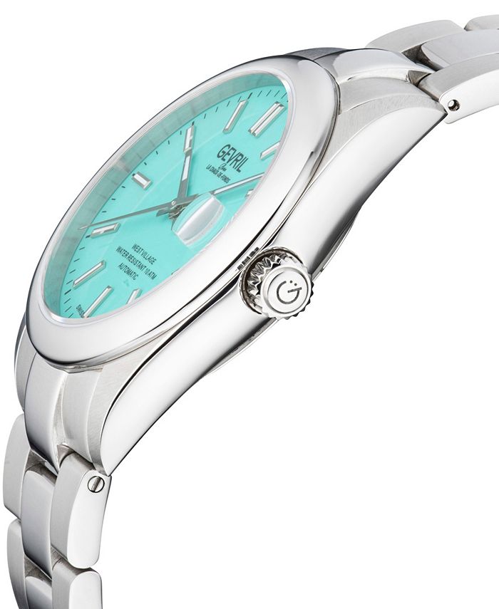 Gevril Men's West Village Swiss Automatic Silver-Tone Stainless Steel ...