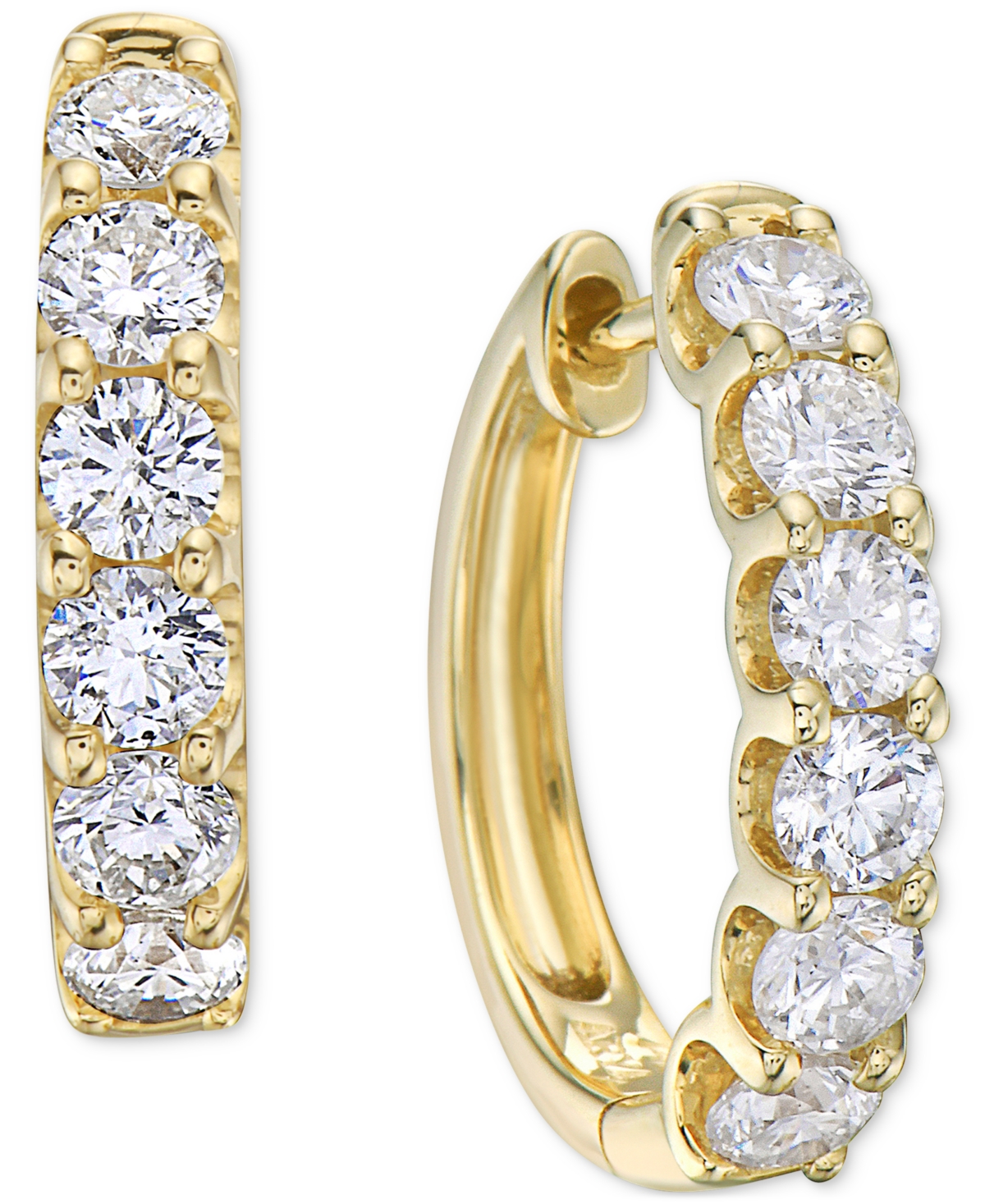 Click here for Diamond Small Hoop Earrings (2 ct. t.w.) - Yellow... prices