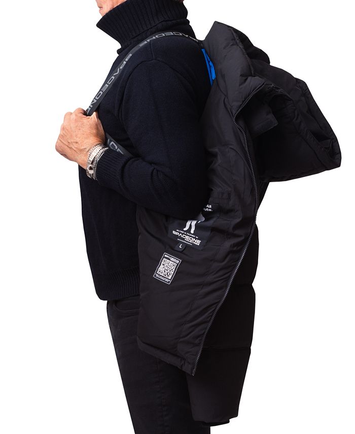 Space One Men's Nasa Inspired Hooded Puffer Jacket with Printed ...