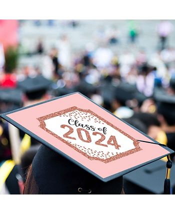 Big Dot of Happiness Rose Gold Grad - 2024 Graduation Cap Decorations ...