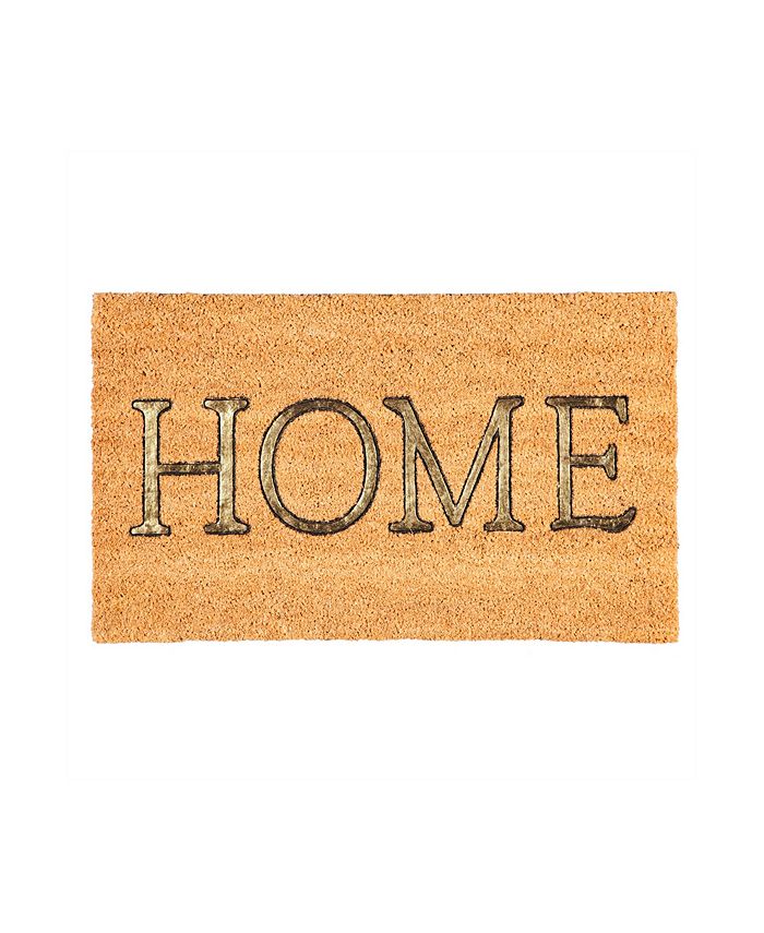 Evergreen HOME Metallic Rubber Inset Indoor Outdoor Natural Coir ...