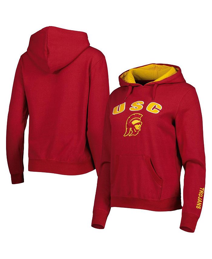 Colosseum Women's Cardinal USC Trojans Arch & Logo Pullover Hoodie - Macy's