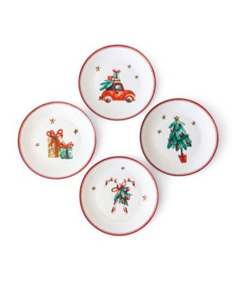 Over and Back Holiday Plates, Set of 4 - Macy's