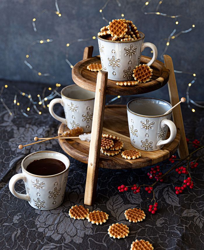 Over and Back Snowflake Mugs, Set of 4 - Macy's