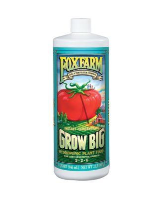 Hydrofarm FoxFarm Grow Big Hydro Liquid Concentate Plant Food, 1 qt ...