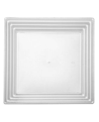 12" x 12" Clear Square with Groove Rim Plastic Serving Trays (24 Trays ...
