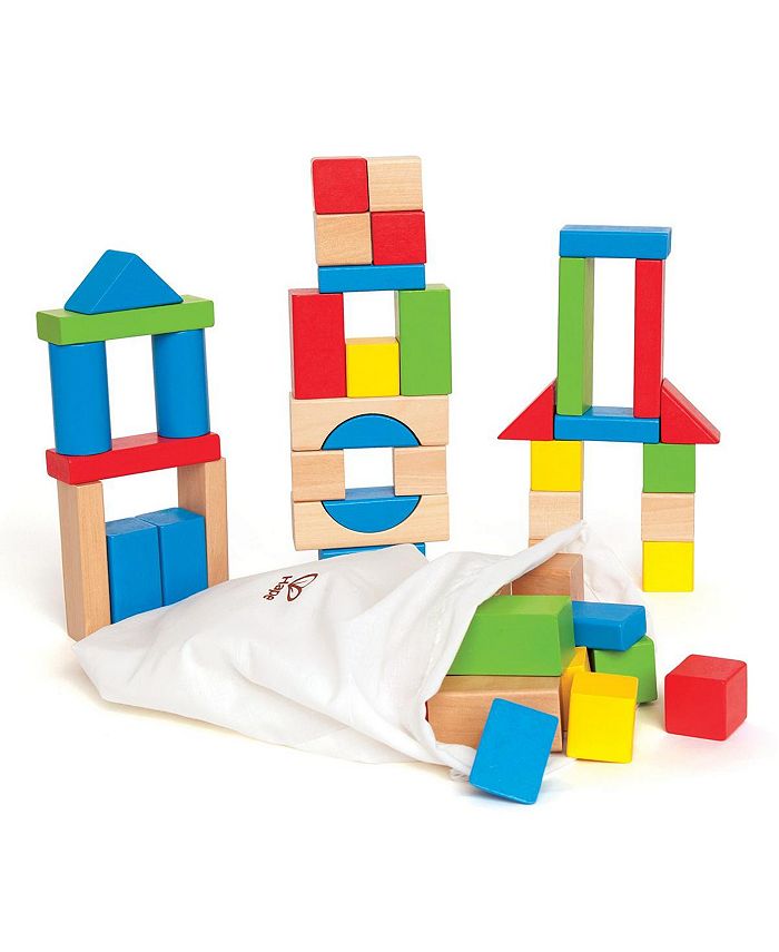 Hape Natural and Color Maple Blocks - Set of 100 - Macy's
