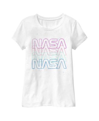 Girl's NASA Rainbow Repeat Logo Child T-Shirt - Macy's
