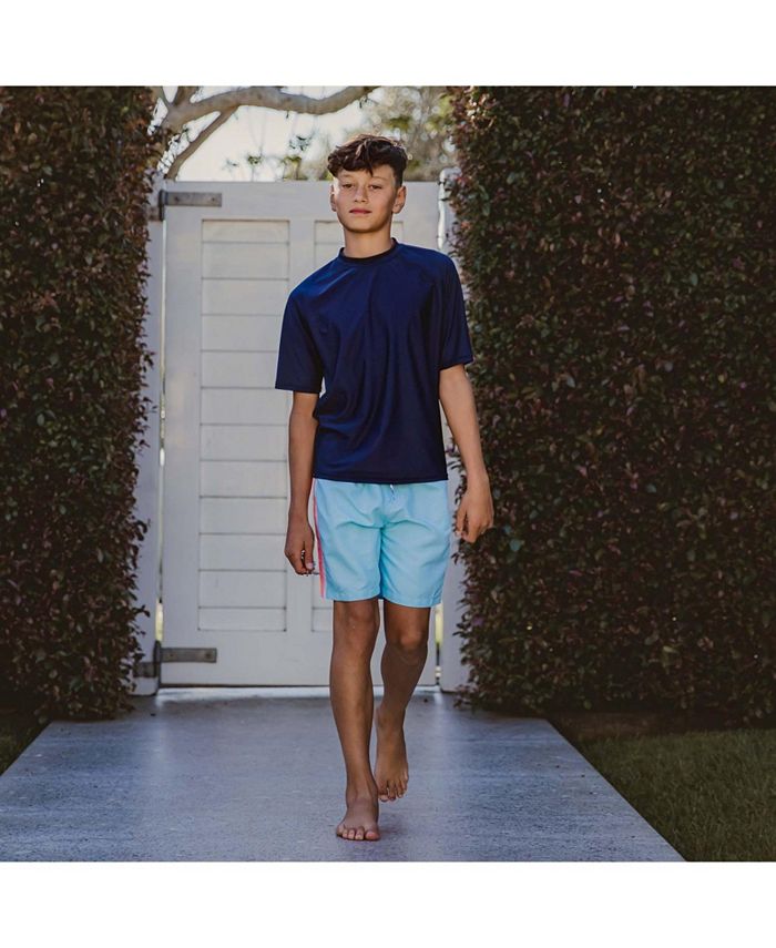 Snapper Rock Toddler, Child Boys Blue Retro Stripe Volley Board Short ...