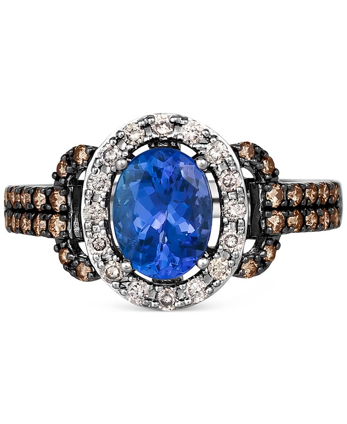 Le Vian Blueberry Tanzanite (1 ct. t.w.) & Diamond (1/2 ct. t.w.) Halo ...