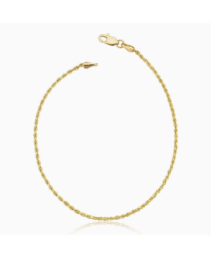 Oradina Roman Rope Anklet In 14K Yellow Gold - Macy's
