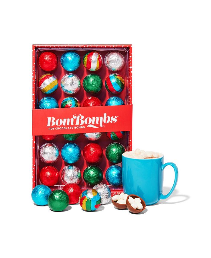 Thoughtfully BomBombs Holiday Hot Chocolate Bomb Gift Set, Set of 24 ...