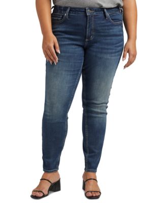 Silver Jeans Co. Trendy Plus Size Suki Mid-Rise Skinny Jeans - Macy's