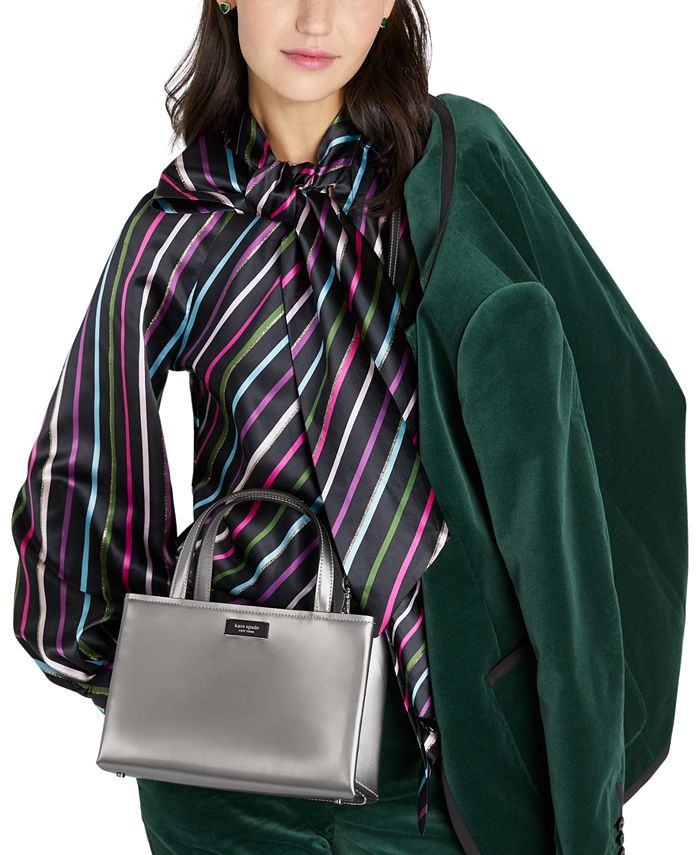 kate spade new york Sam Icon Metallic Patent Leather Small Tote - Macy's