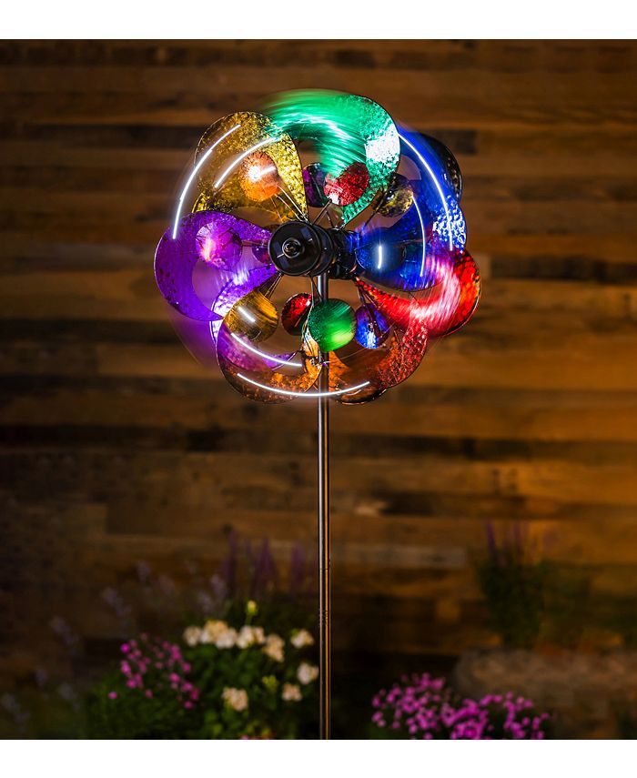 Evergreen 84"H Solar Wind Spinner, 4-Tier Spinner - Macy's