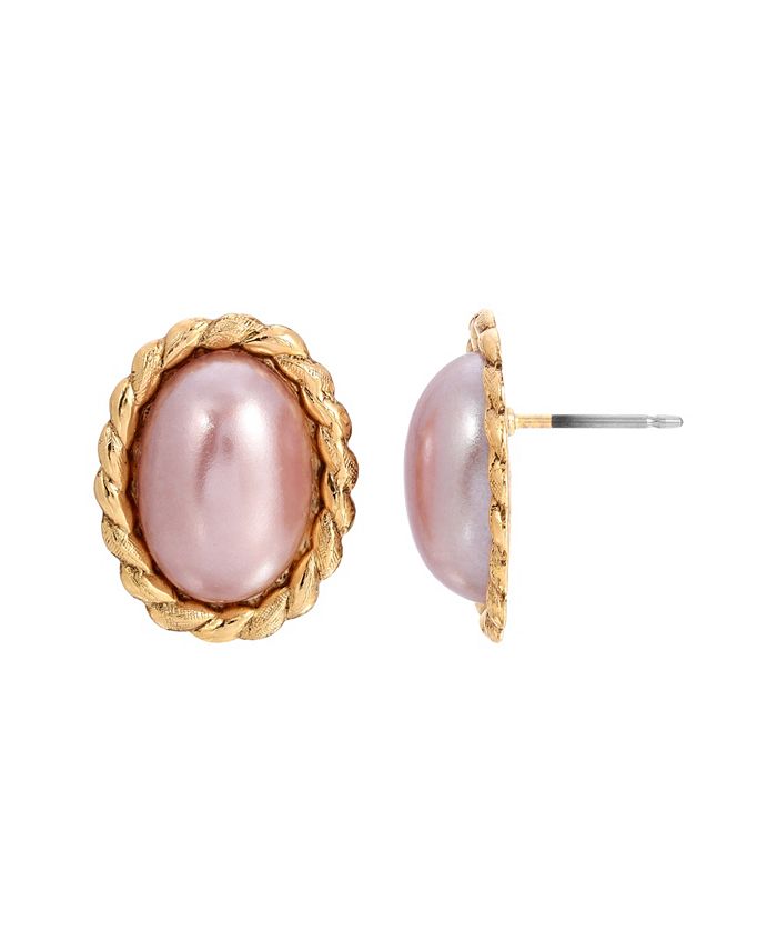 2028 Pink Imitation Pearl Earrings - Macy's