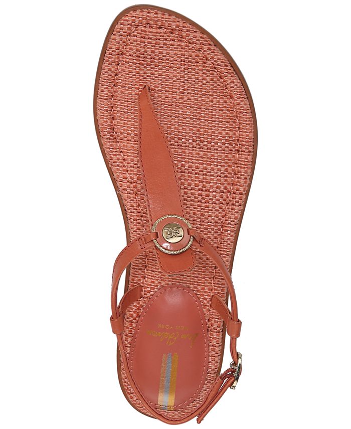 Sam Edelman Gigi Signet T-Strap Flat Sandals - Macy's