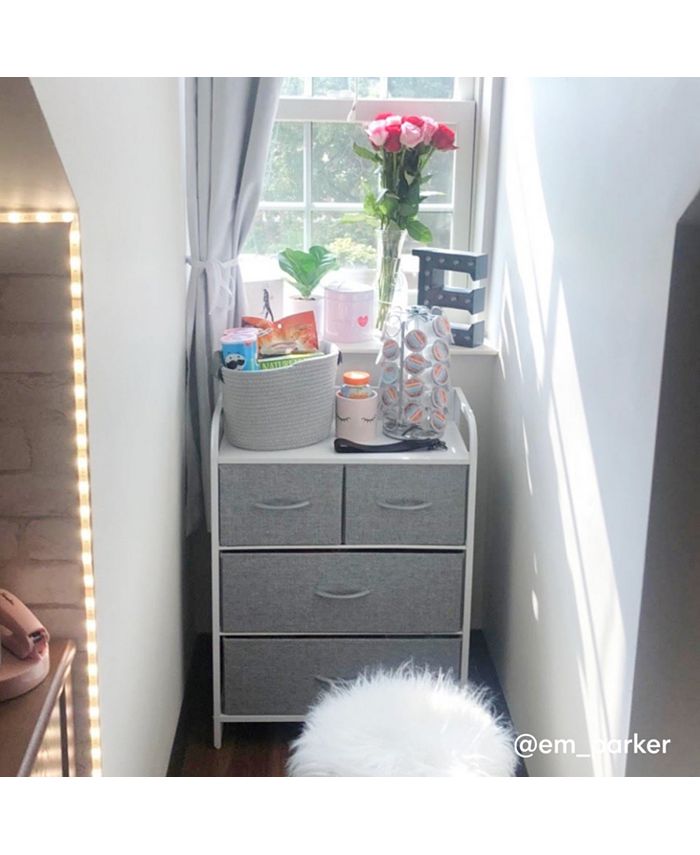 Dormify Charging 4-Drawer Storage Unit, 1 Outlet & 2 USB Ports for ...