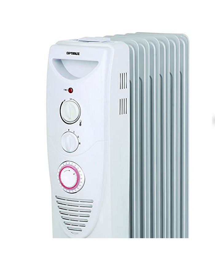 Optimus Portable 7 Fins Oil Filled Radiator Heater with Timer - Macy's
