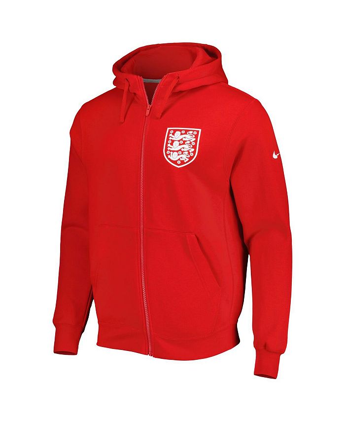 Nike Men's Red England National Team Club Fleece Full-Zip Hoodie - Macy's