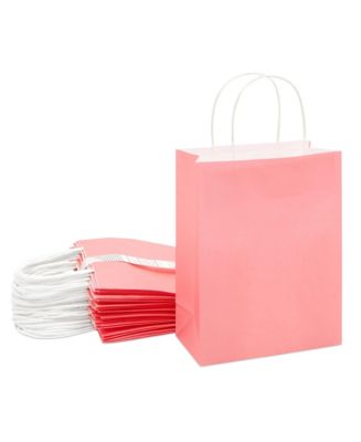 Sparkle and Bash Pink Paper Gift Bags with Handles for Birthday Party ...