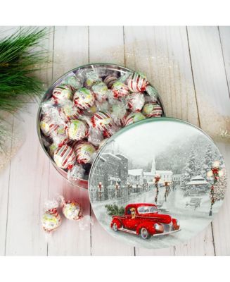 Christmas Candy Gift Tin Peppermint Lindt Truffles (45pcs) - Snowy ...
