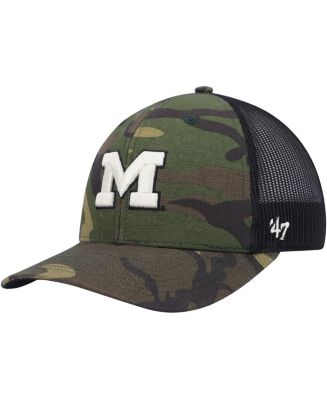 Men's '47 Brand Camo, Black Michigan Wolverines Team Logo Trucker ...