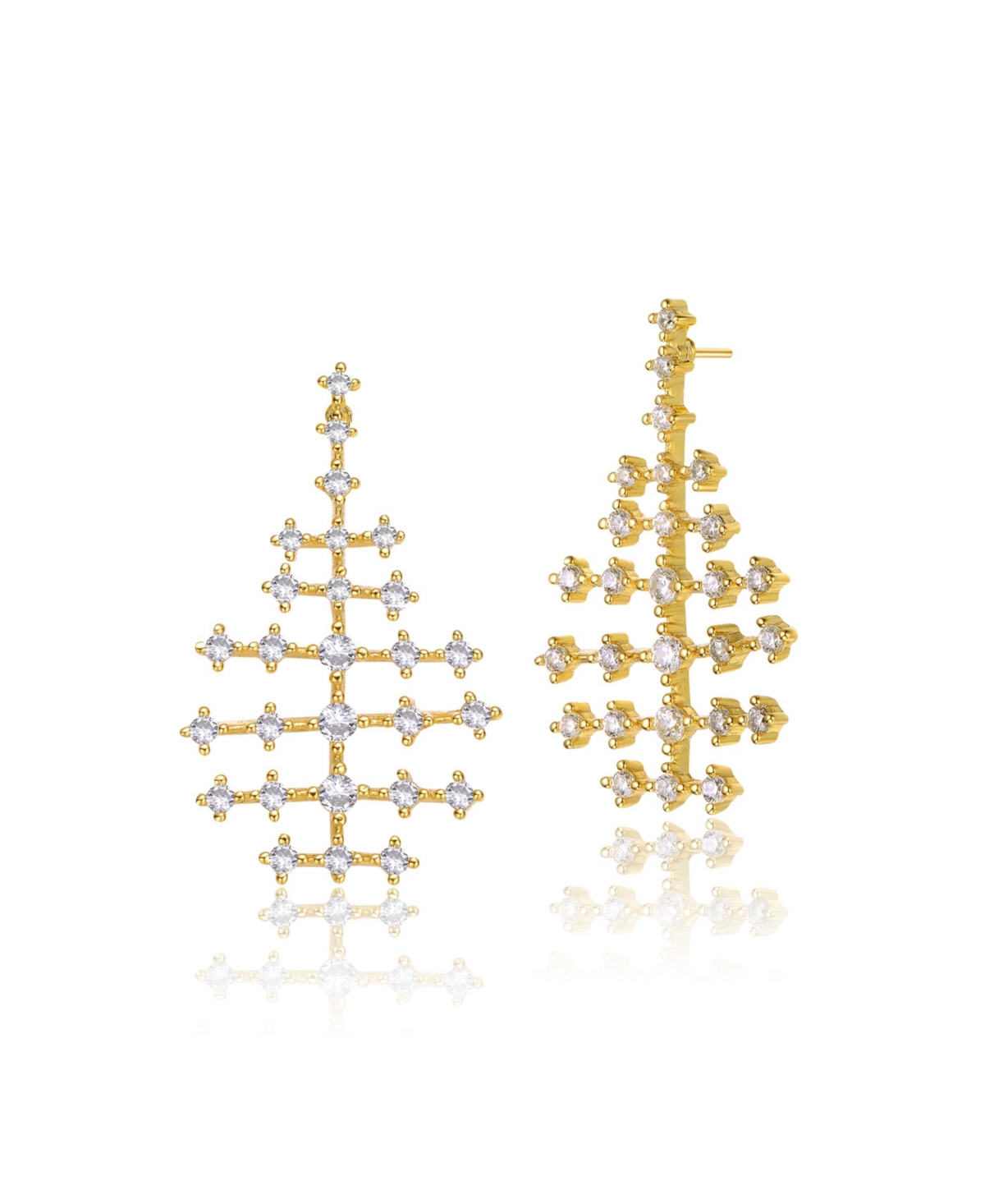 Click here for 14K Gold Plated Cubic Zirconia Drop Earrings - Gol... prices