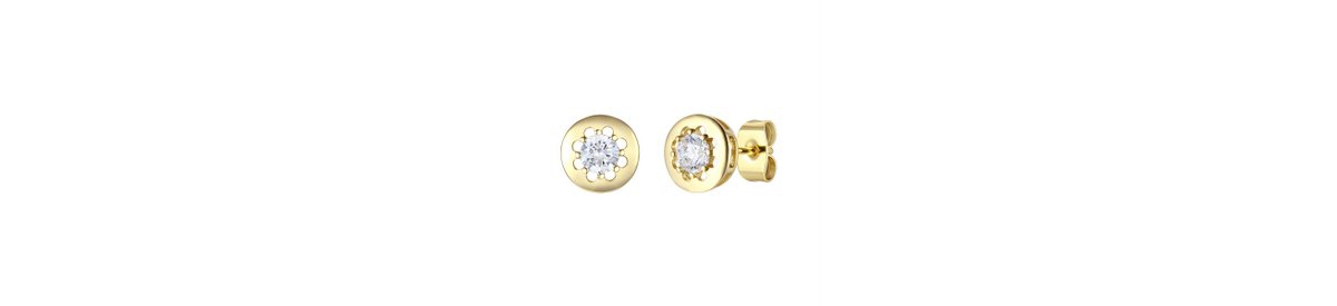 Click here for 14k Gold Plated with Cubic Zirconia Round Modern B... prices
