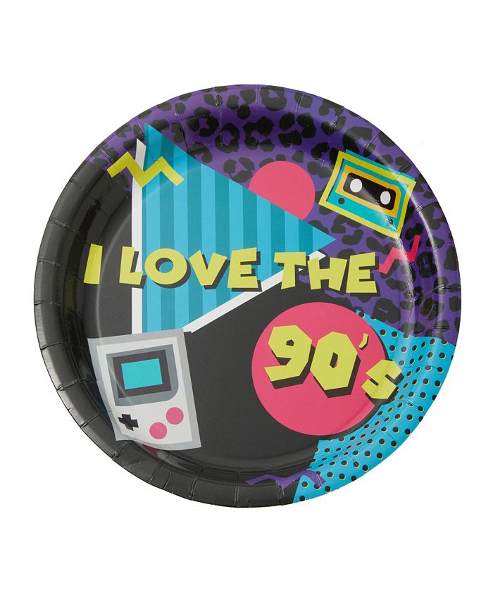 Blue Panda 80 Pack I love the 90s Paper Plates for 1990s Hip Hop ...