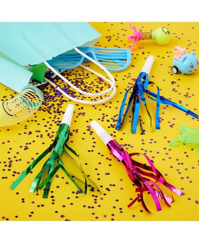 Blue Panda 50-Pack Party Horns - Assorted Foil Party Blowers, Birthday ...