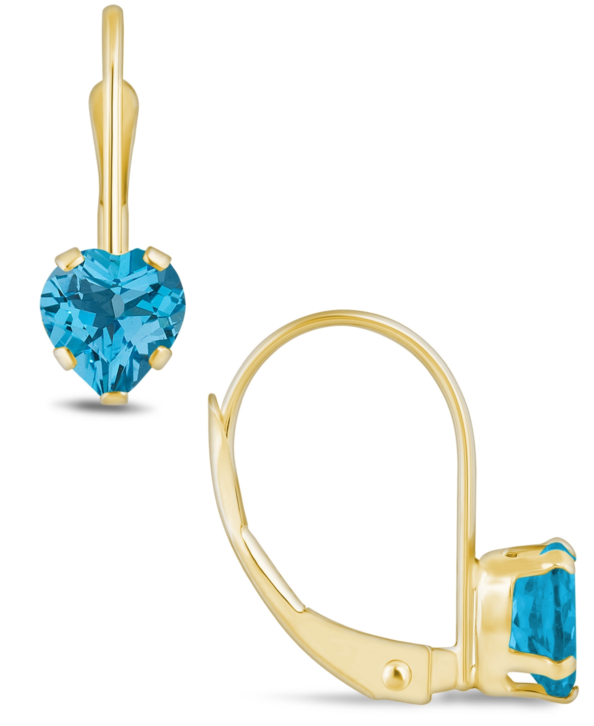 Click here for Macys Gemstone Leverback Earrings in 10K Yellow Go... prices