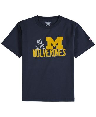 Big Boys Champion Navy Michigan Wolverines Team Chant T-shirt - Macy's