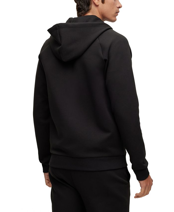 Hugo Boss Men's Cotton-Blend Contrast Logo Zip-Up Hoodie - Macy's