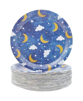 Blue Panda Twinkle Star Plates for Baby Shower, Parties (9 Inches, 80 ...