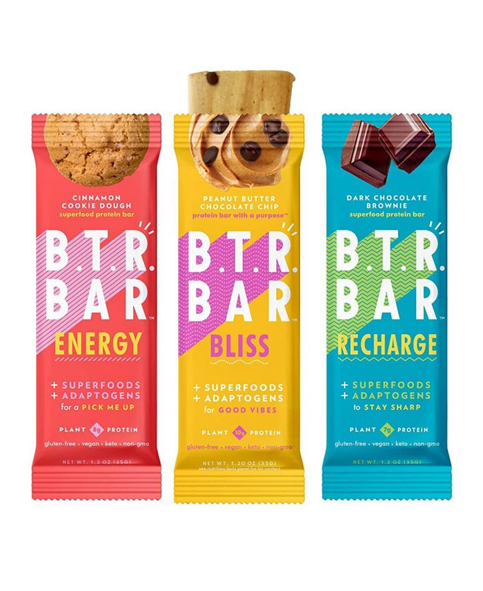 BTR Nation B.T.R. BAR Superfood Keto Bars - 6 Sampler Pack Energy Bars ...