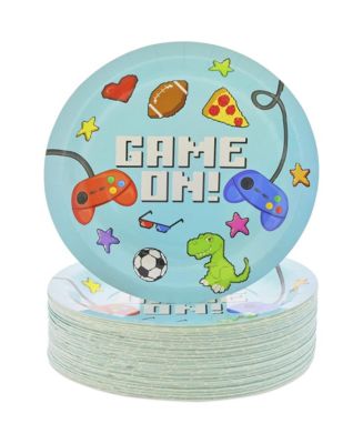 Blue Panda Video Game Paper Plates for Kids Birthday Party (9 Inches ...