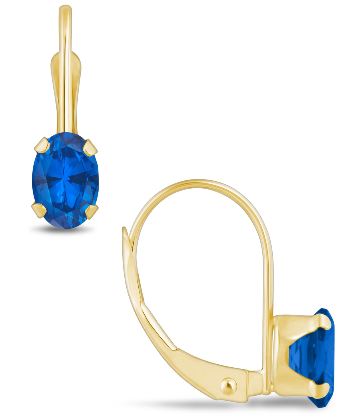 Click here for Macys Gemstone Leverback Earrings in 10K Yellow Go... prices