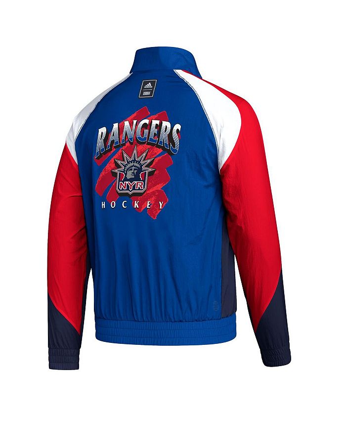adidas Men's Blue, White New York Rangers Reverse Retro 2.0 Full-Snap ...