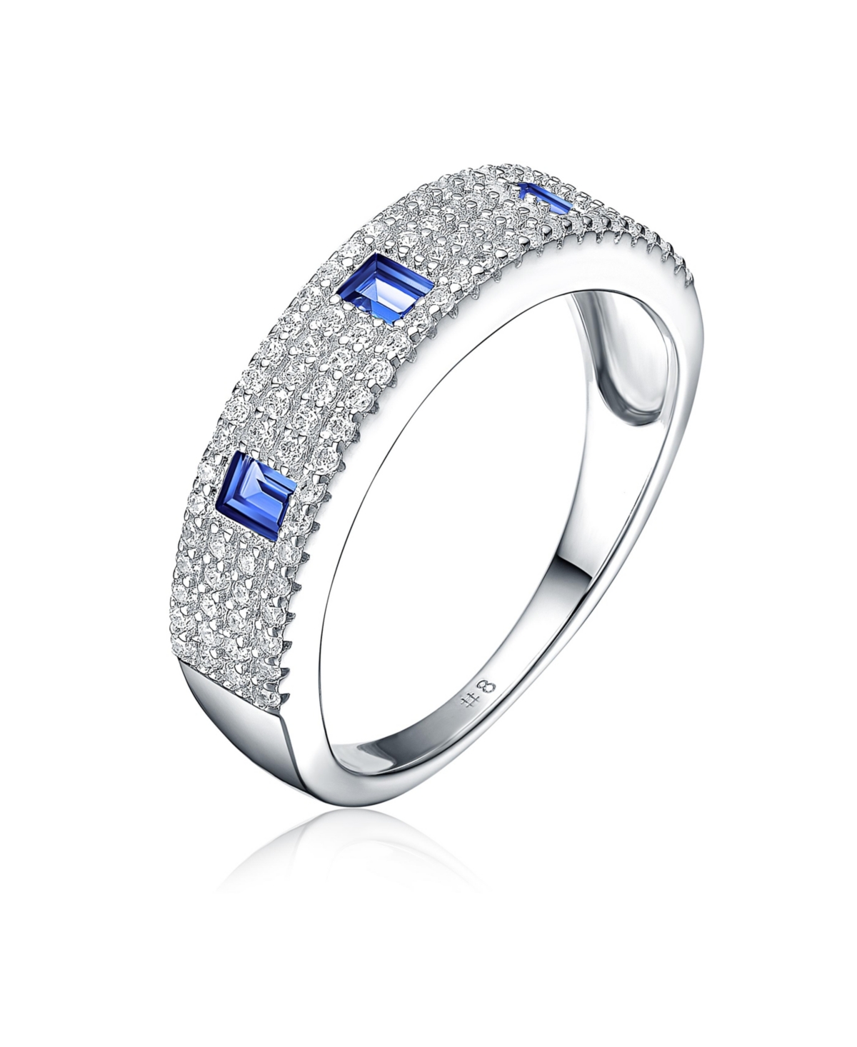 Click here for Sterling Silver Rhodium Plated Blue Cubic Zirconia... prices