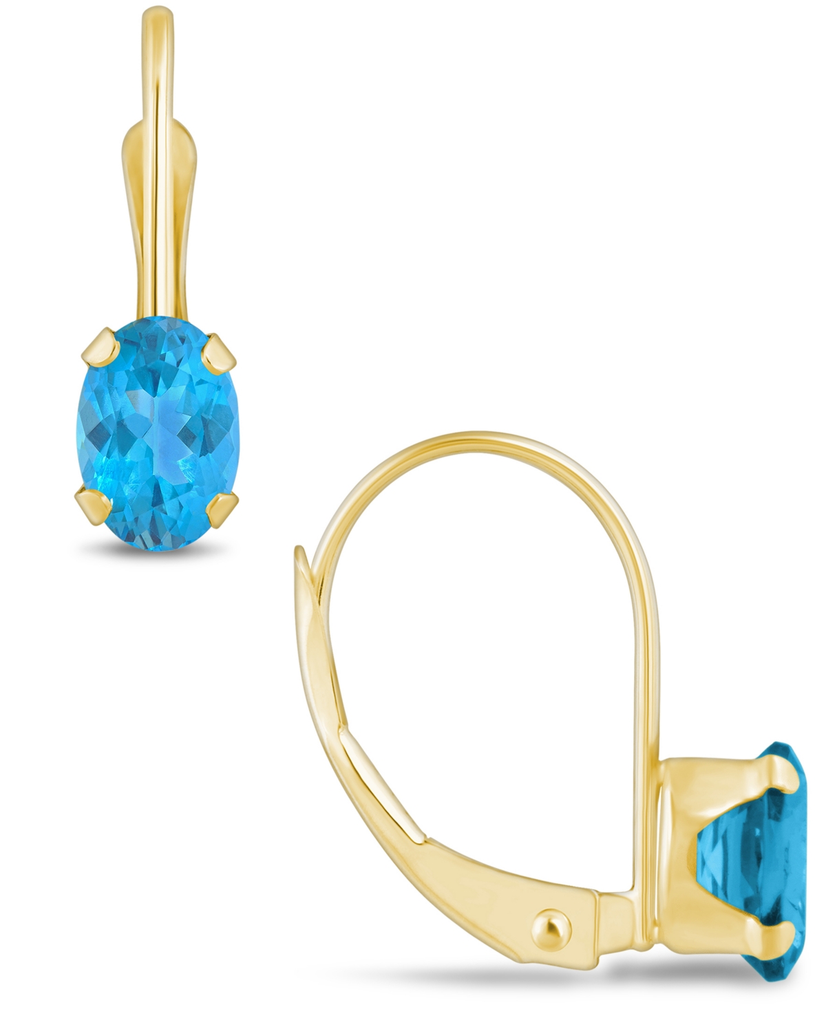Click here for Macys Gemstone Leverback Earrings in 10K Yellow Go... prices