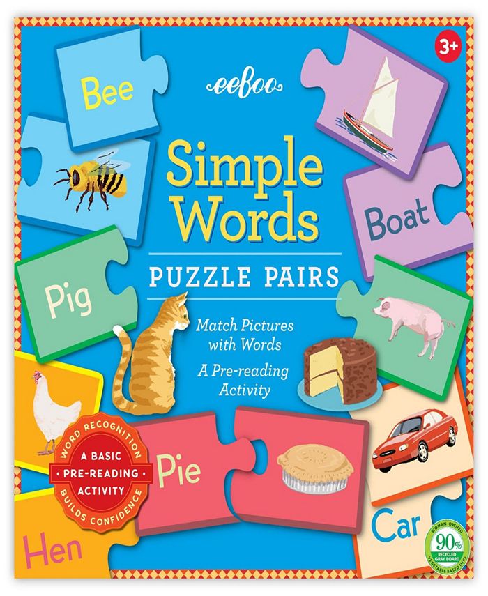 Eeboo Simple Word Puzzle Pairs 48 Piece Set - Macy's