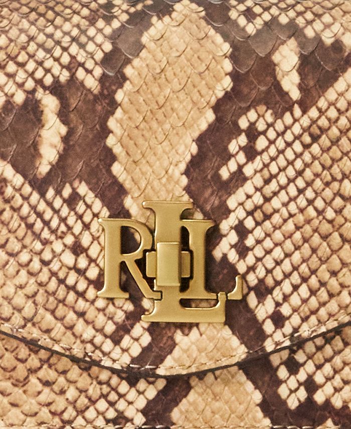 Lauren Ralph Lauren Leather Faux-Snakeskin Small Tayler Crossbody - Macy's