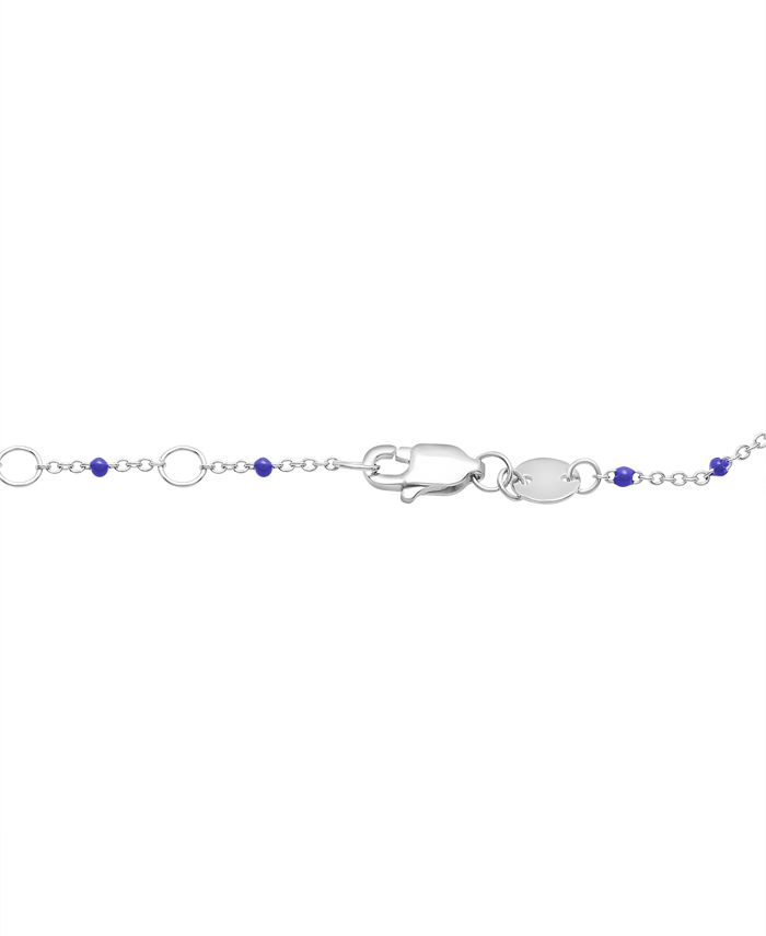 Macy's Amethyst (1/6 ct. t.w.) & Enamel Bead Link Bracelet in Sterling ...