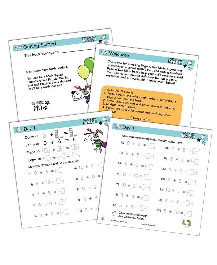 Page A Day Math Addition & Counting - Set of 10 Workbooks - Macy's